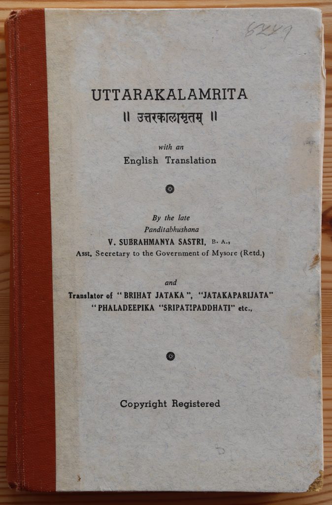 V. Subrahmanya Sastri - Uttarakalamrita 1967 MISBOUND COPY - Astrolearn